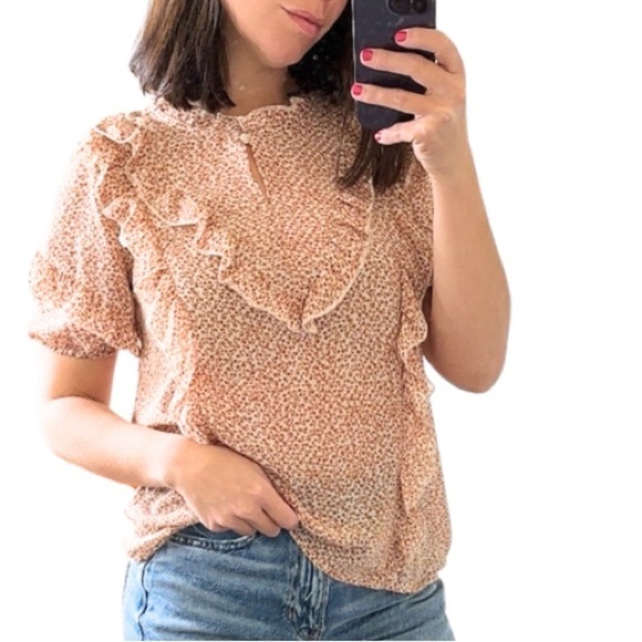 bohme | Tops | Bohme Floral Blouse White And Rustterracotta | Poshmark